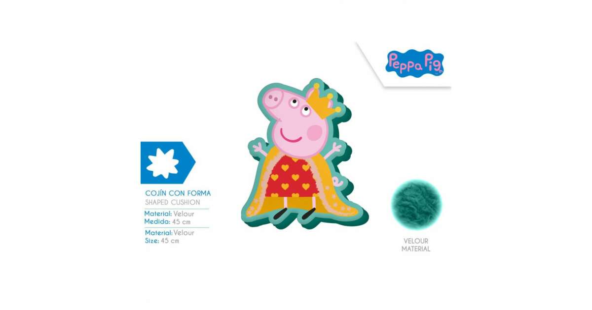 Dekoratívny vankúš v tvare Prasiatka Peppy, velúr, 35 cm | Pepita.com