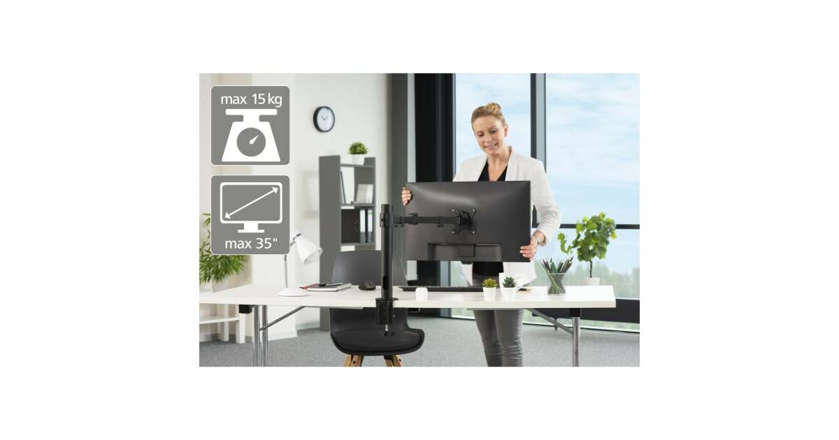 Hama Monitor Arm 13-35 LCD TV/Monitor asztali tartó - Fekete | Pepita.hu