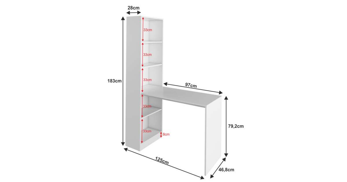 Jasmin K183_125 Íróasztal #fehér | Pepita.hu
