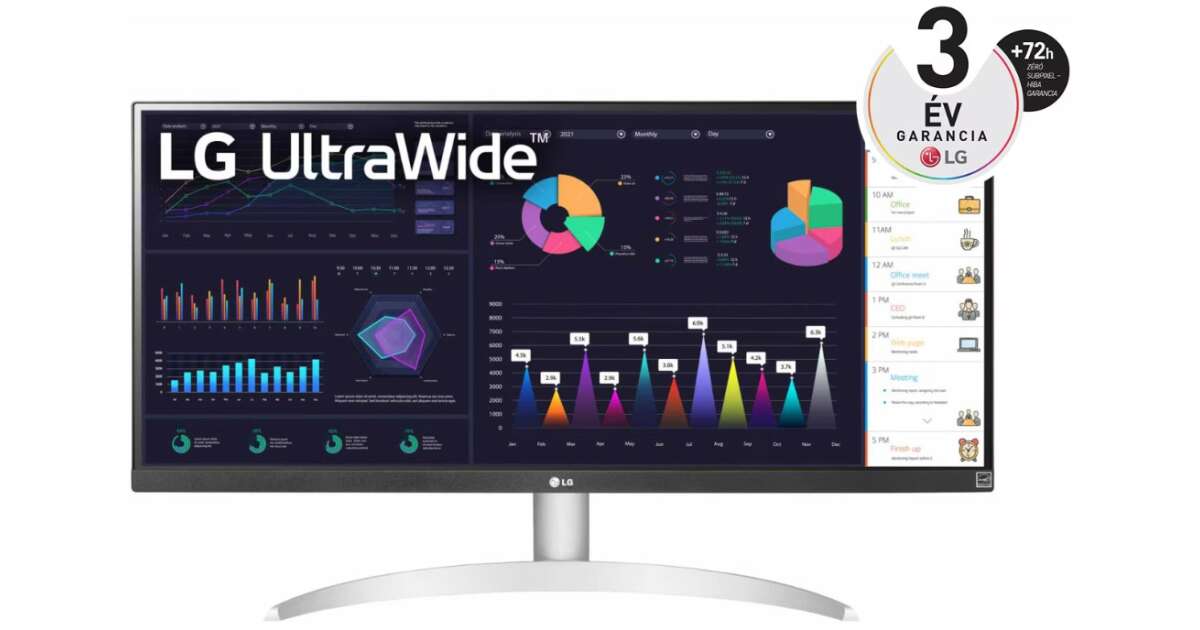 Monitor, LG, 29, IPS, 21:9, 2560x1080, 5ms, 250cd, 100Hz, HDMI, Alb ...