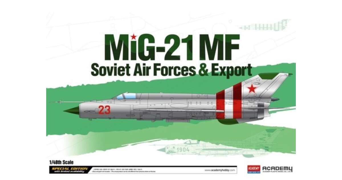 Academy MiG-21MF Soviet Air Force&Export vadászrepülőgép műanyag modell ...