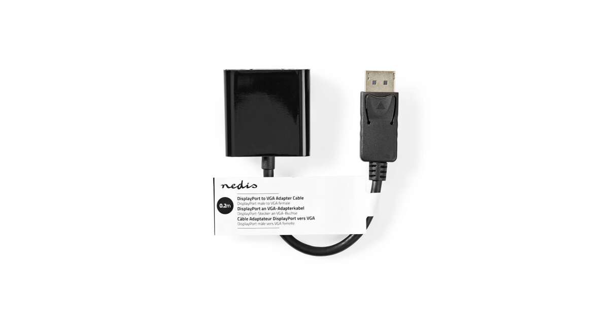 DisplayPort Adapter | DisplayPort Plug | VGA Socket | 1080p | Nickel ...