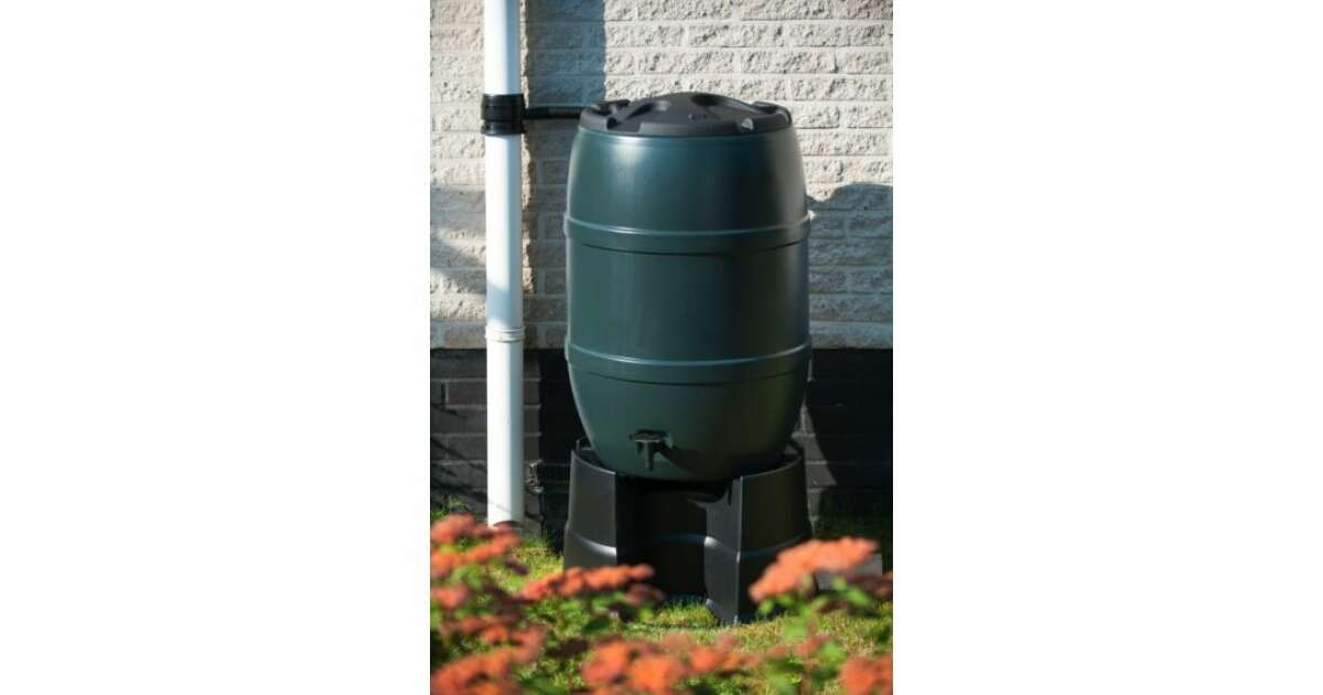 Rainwater collector 120l black-green, plastic ,81x51cm runway | Pepita.com