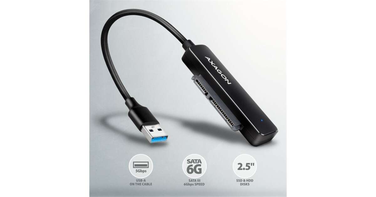 Axagon ADSA-FP2A Slim Adapter Pro USB-A 5GBPS 2,5 SSD/HDD adapter ...