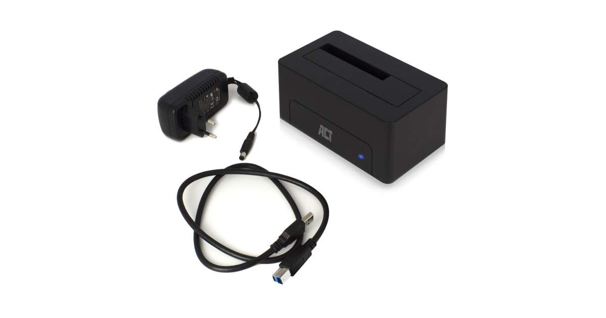 Docking station ACT AC1500, USB 3.1 Gen1, Pentru 3.5/2.5 SATA HDD/SSD ...