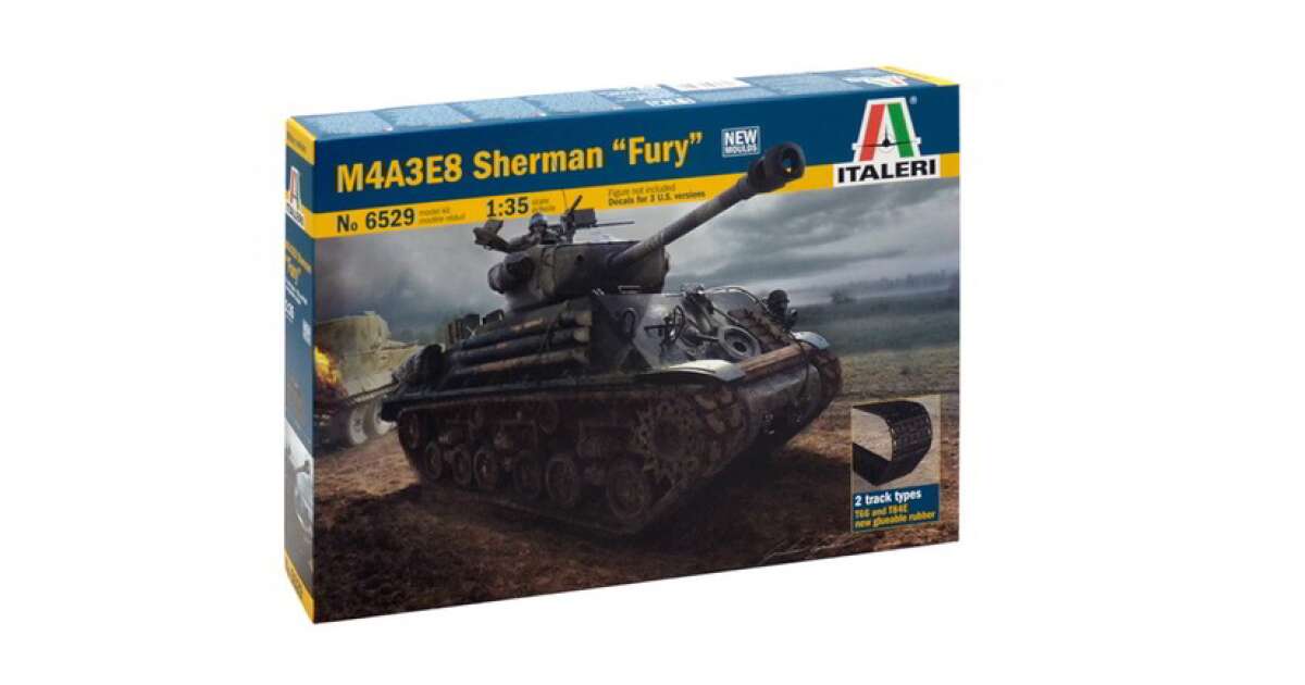 Italeri M4A3E8 Sherman Fury Panzer Plastikmodell (1:35) | Pepita.com