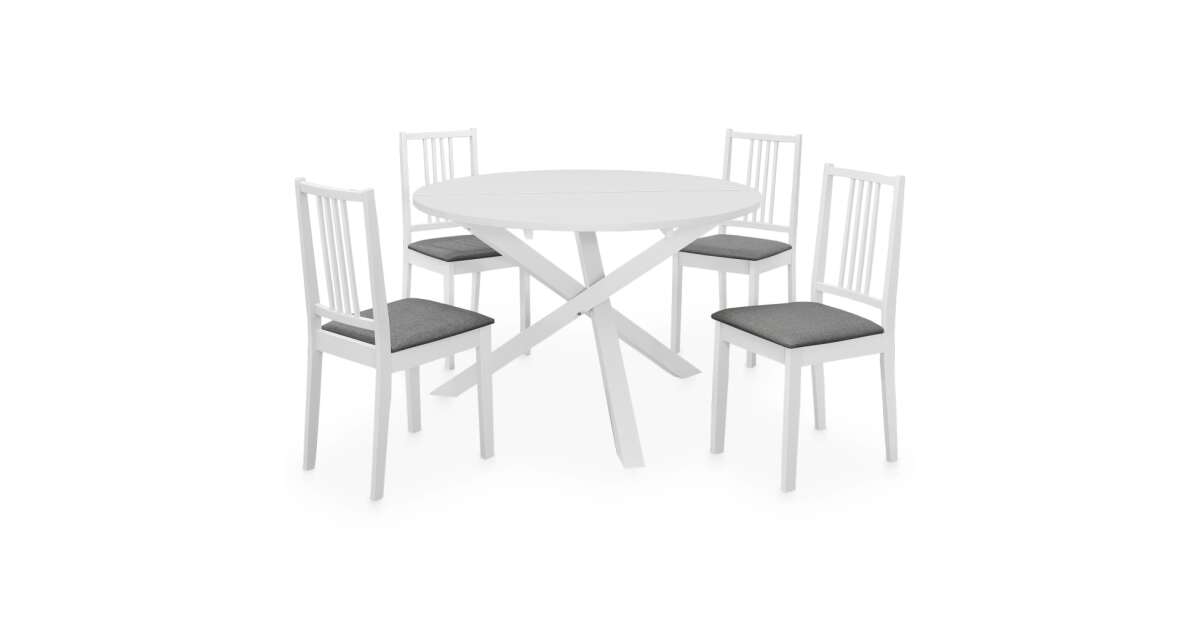 5-részes fehér mdf étkezőgarnitúra | Pepita.hu