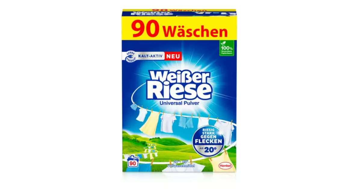 Weisser Riese UNIVERSAL mosópor 90 mosás | 4,5 kg DE | Pepita.hu