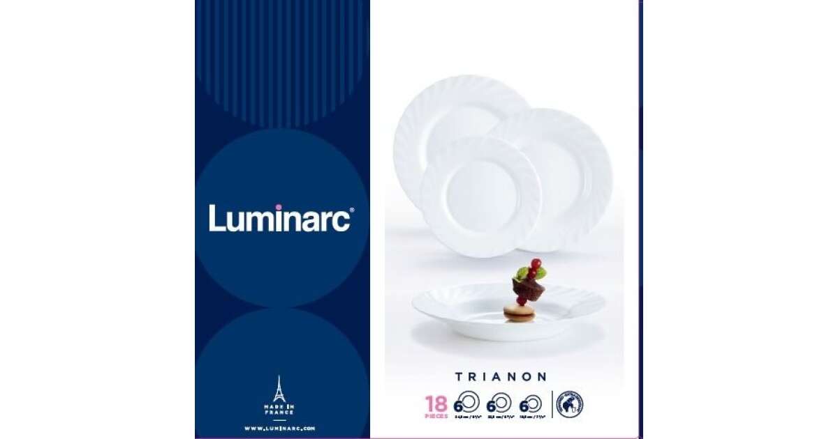 Luminarc Trianon étkészlet 18 részes fehér | Pepita.hu