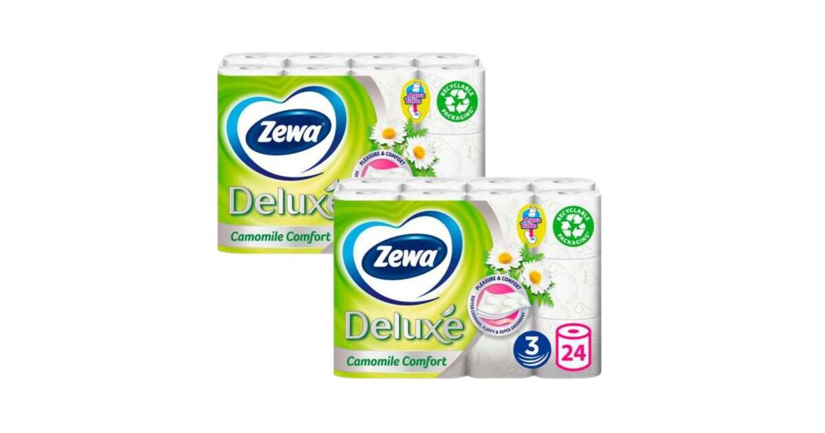 Zewa Deluxe Camomile Comfort 3 rétegű Toalettpapír 48 tekercs | Pepita.hu