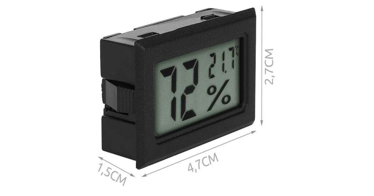 2 az 1-ben digitális LCD kijelzős páratartalom-, és hőmérő (BB-9310 ...