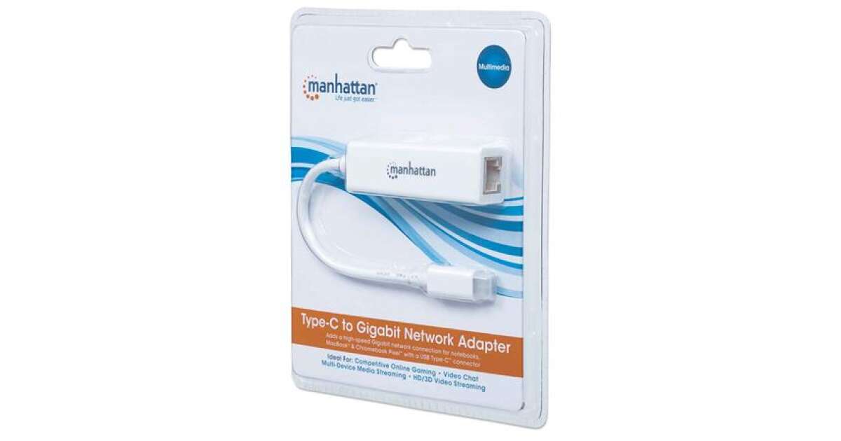 MANHATTAN Ethernet adapter, Gigabites, USB-C csatlakozás, MANHATTAN ...