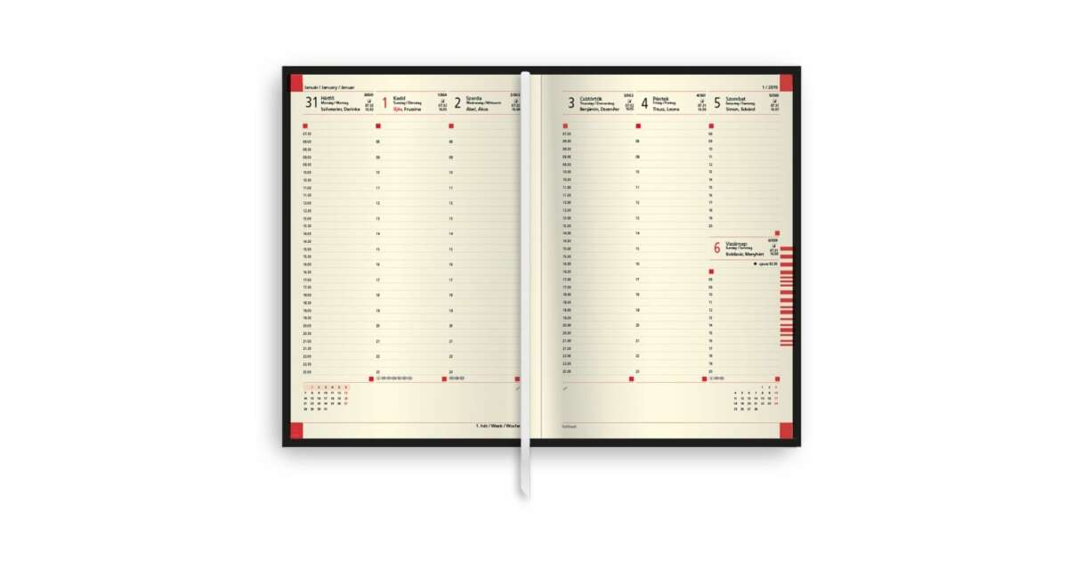 TopTimer Classic határidőnapló B5 heti chamois lap matt hőre színeződő ...