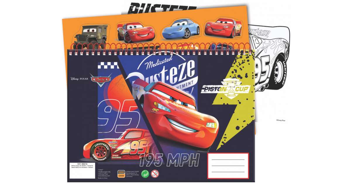 Disney Verdák A/4 spirál vázlatfüzet 40 lapos matricával | Pepita.hu