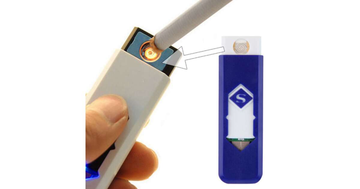 Újratölthető USB-s elektromos-gyújtó, kék | Pepita.hu