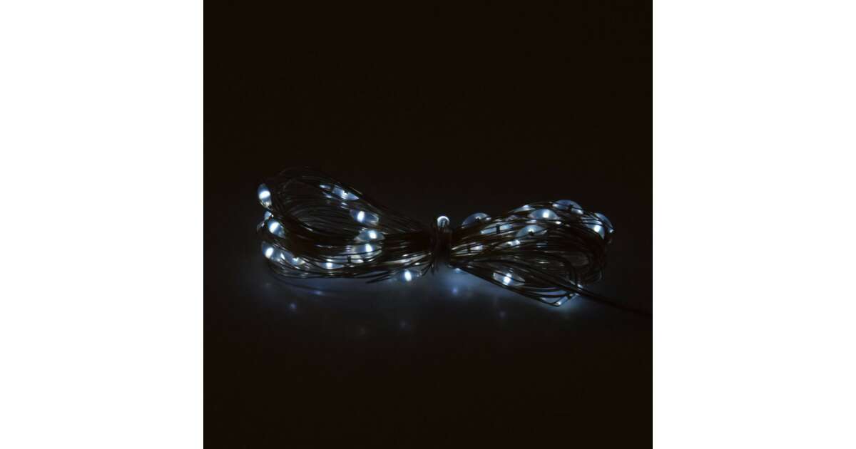 LED Fényfüzér - Elemes - Hideg Fehér - 5m | Pepita.hu