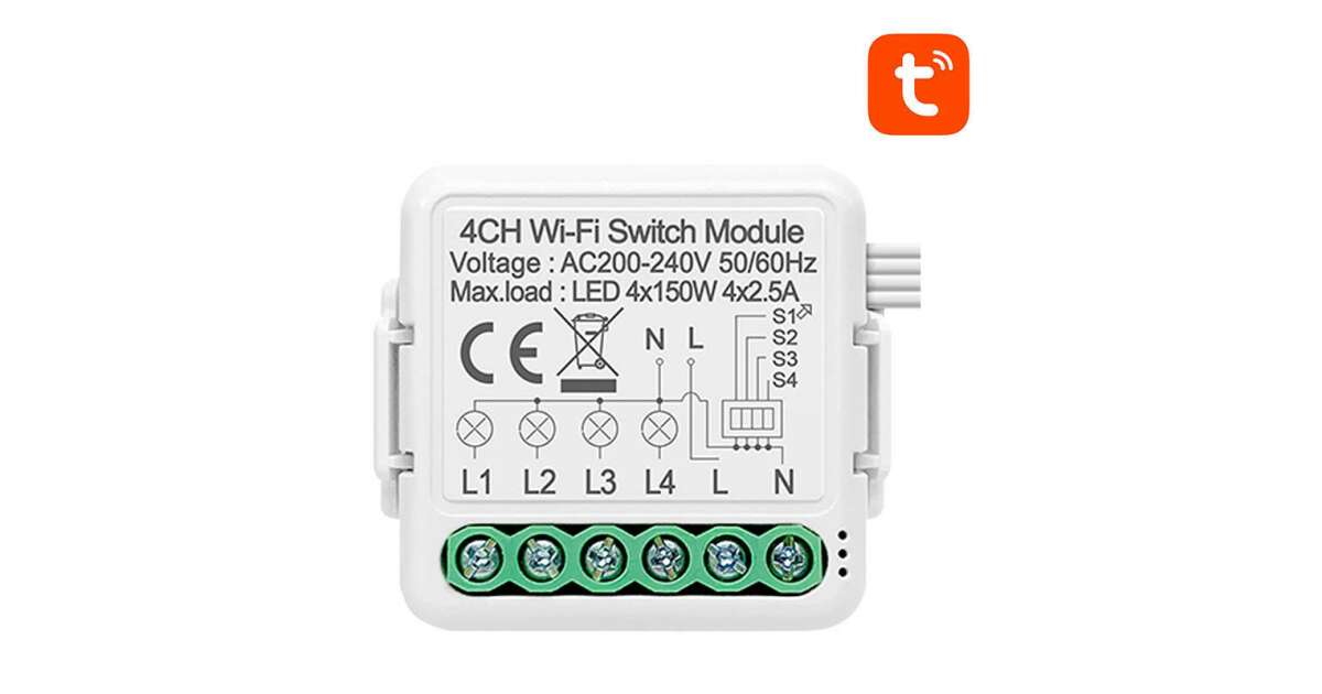Smart Switch Module WiFi Avatto N-WSM01-4 TUYA | Pepita.hu