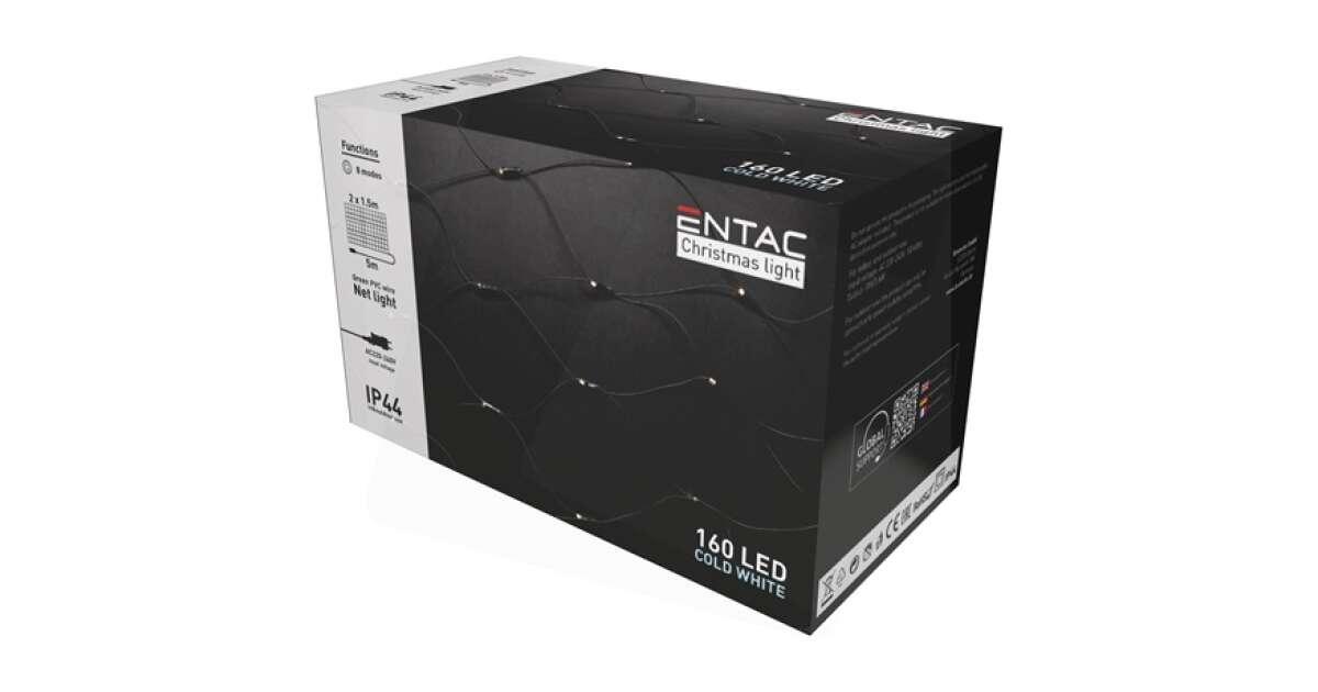 Entac ECL-NET-160-CW KARÁCSONYI FÜZÉR IP44 HÁLÓS 160 LED 6400K | Pepita.hu