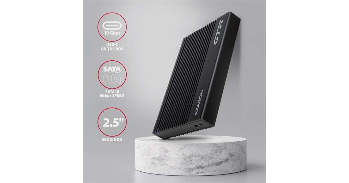 Axagon EE25-GTR USB-C 3.2 Gen 2 SATA 6G 2,5" fekete HDD/SSD ház | Pepita.hu