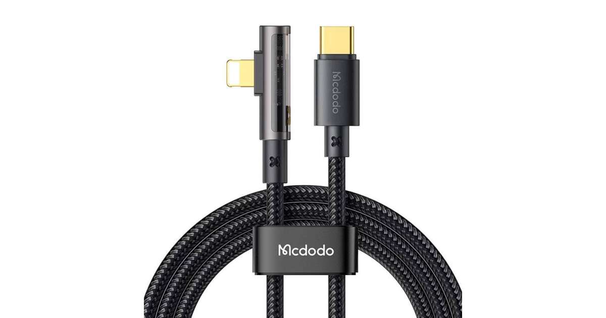Mcdodo Prism USB-C - Lightning (derékszögben hajlított) kábel 1.8m (CA ...