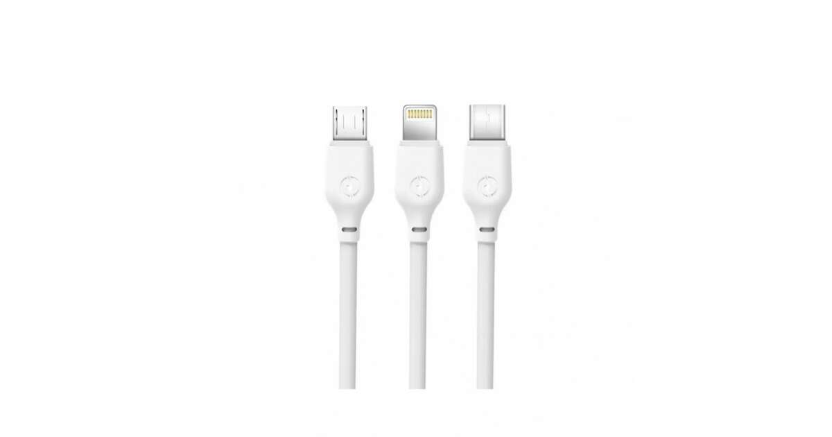 3 Az 1 Ben Adat és Töltőkábel Usb Micro Usb Type C Lightning 2 1a