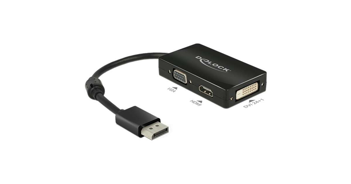 Delock Adapter Displayport 1.1-dugós csatlakozó > VGA / HDMI / DVI ...
