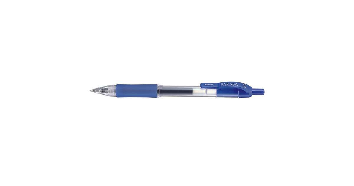 Zselés toll 0,5mm, kék test, zebra sarasa retractable, írásszín kék ...