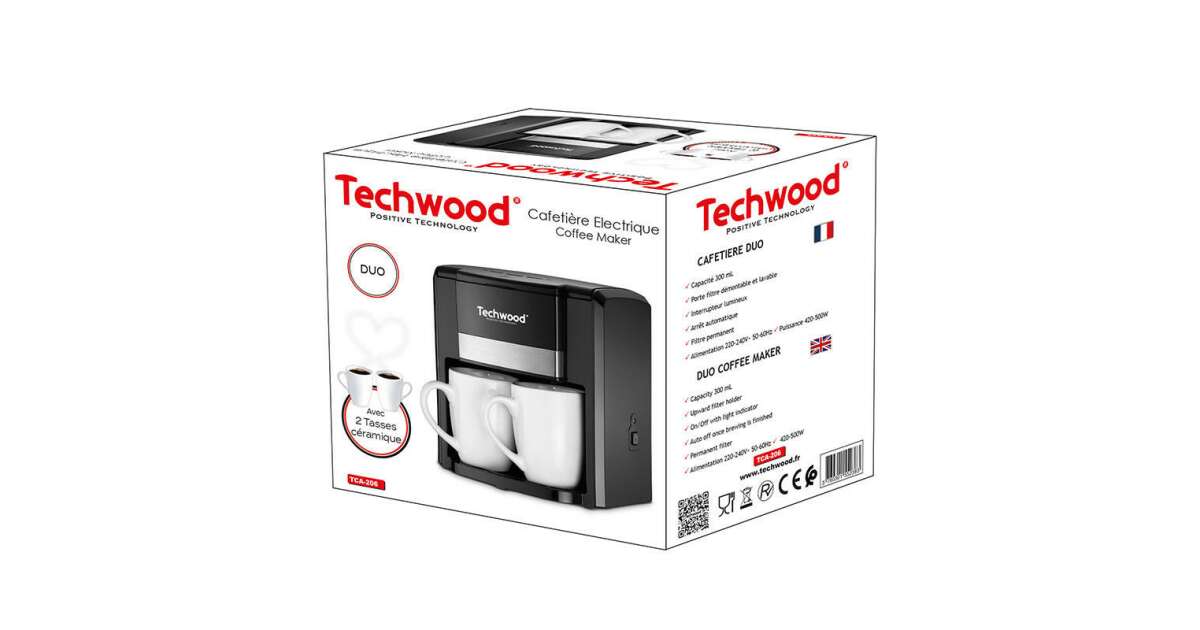 Techwood 2 csésze pour-over kávéfőző (black) | Pepita.hu
