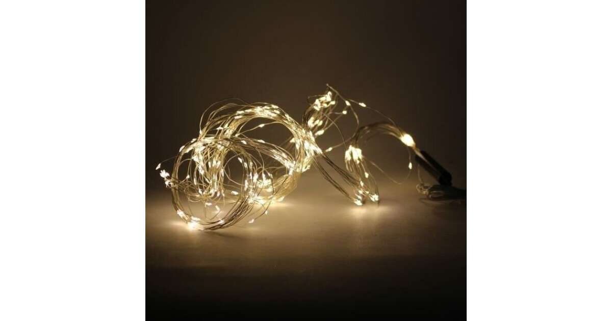 LED Fényfüzér 50db izzóval , elemes , Meleg fehér | Pepita.hu
