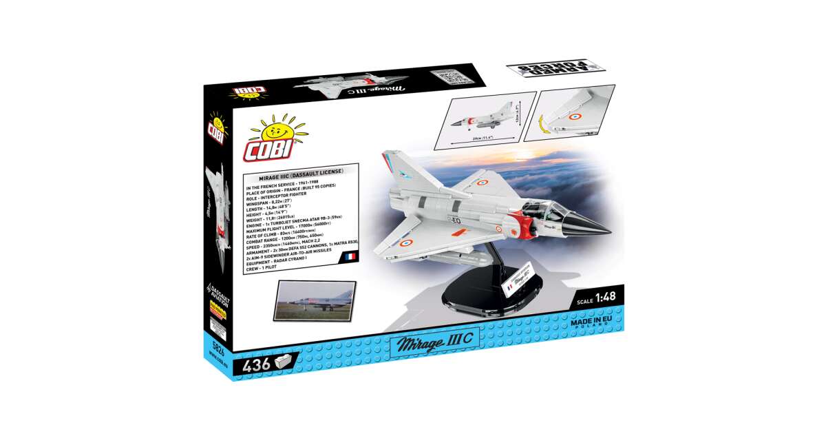 Cobi Mirage IIIC építőkészlet, Repülőgép gyűjtemény, 5826, 436 részes ...