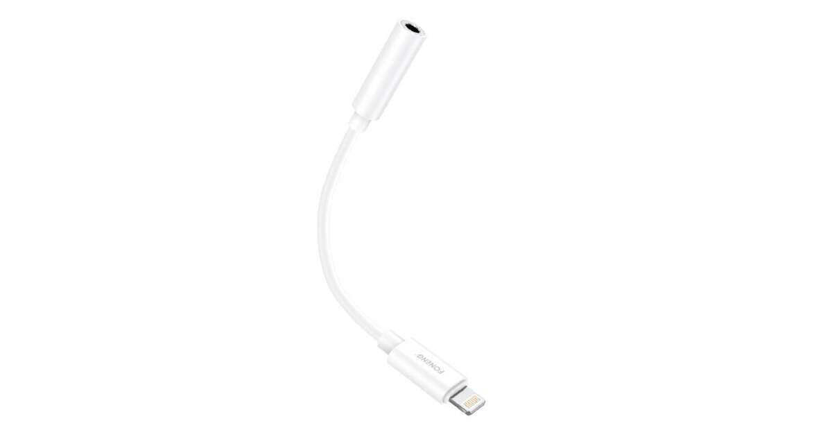 Audio cable 3.5mm jack to iPhone Foneng BM20 (white) | Pepita.hu