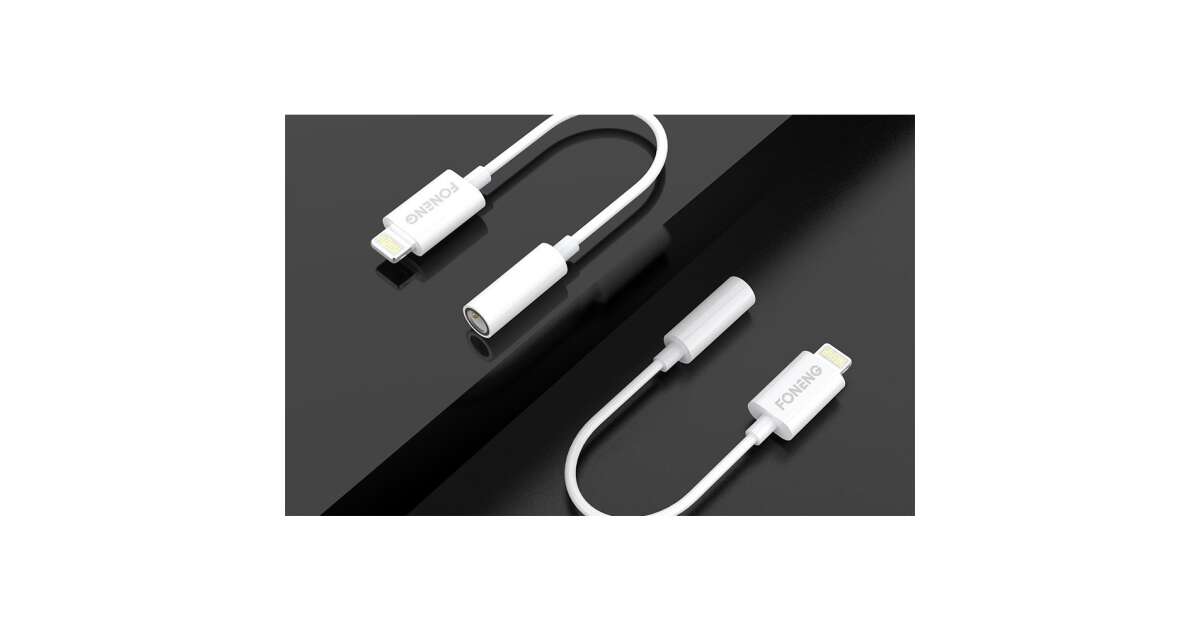 Audio cable 3.5mm jack to iPhone Foneng BM20 (white) | Pepita.hu