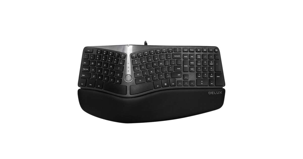 Ergonomic Keyboard Delux GM901U Hub (grey) | Pepita.hu
