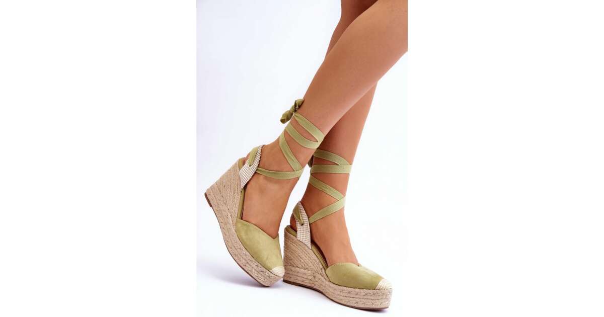 Step In Style - Női Espadrilles Platform Sarok - 10,5 cm - Zöld | Pepita.hu