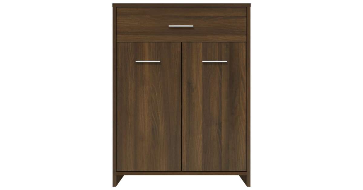 vidaXL Dulap de baie, stejar maro, 60x33x80 cm, lemn prelucrat | Pepita.com