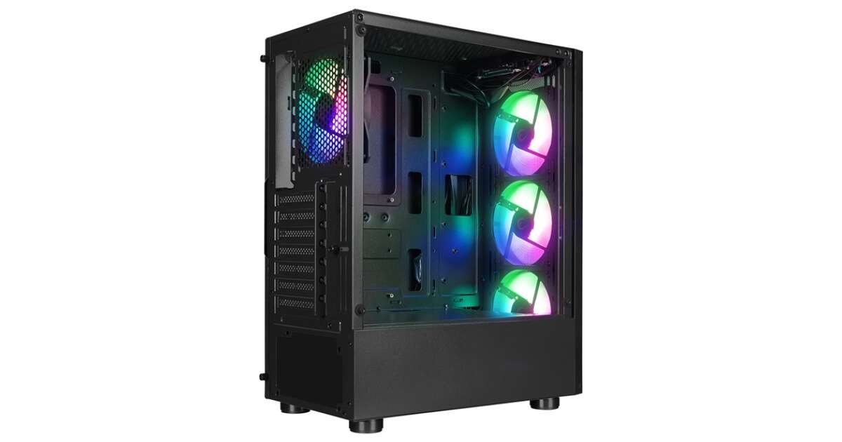 Rampage Computer case - SHIVA (black; windowed; ATX/Micro ATX/Mini-ITX ...