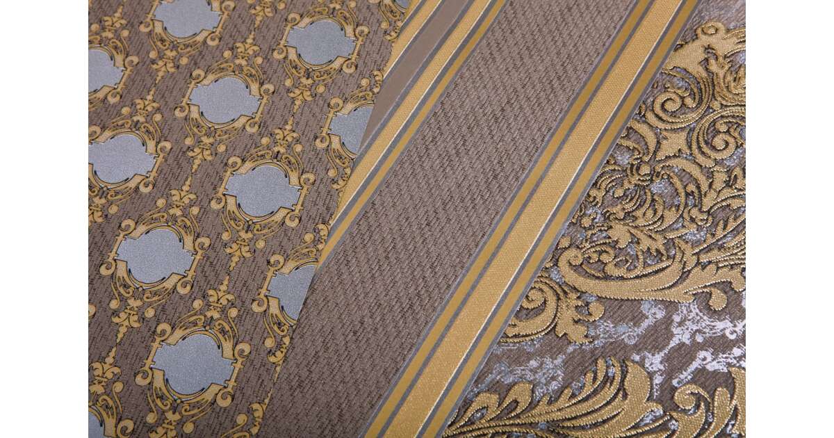 Lux Barokk - Barna Aranyozott Vinyl Tapéta - 0,53m x 10m | Pepita.hu