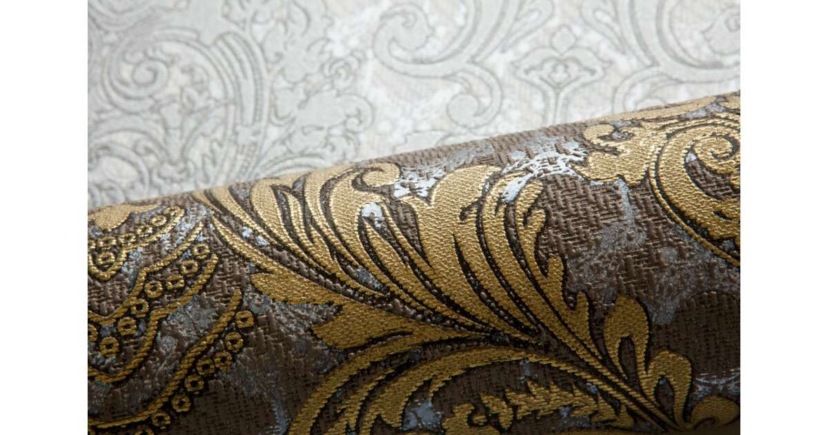 Lux Barokk - Barna Aranyozott Vinyl Tapéta - 0,53m x 10m | Pepita.hu