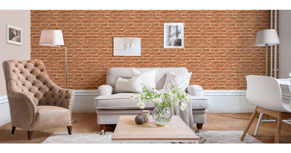 Tapet duplex Caramida 3D maro | Pepita.com