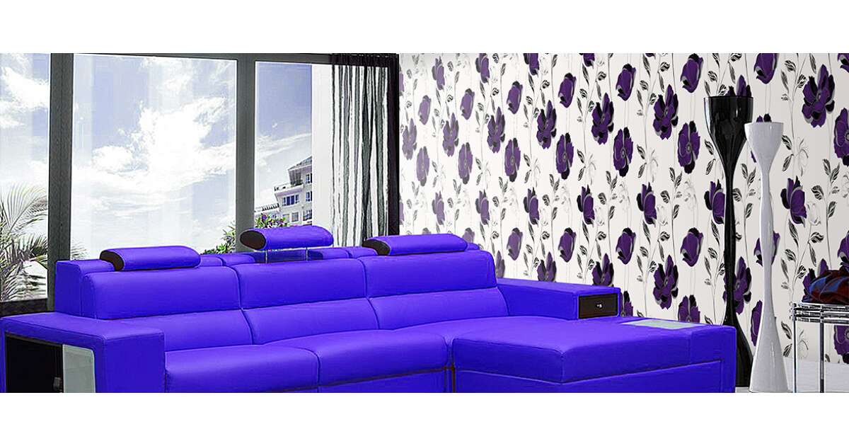 Simplex Essays Wallpaper White-Lilac | Pepita.com