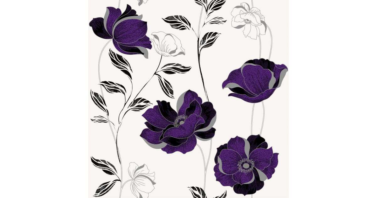Simplex Essays Wallpaper White-Lilac | Pepita.com
