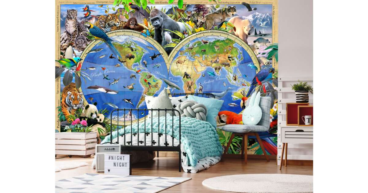 Fotografie tapet Harta lumii - Animale 1 | Pepita.com