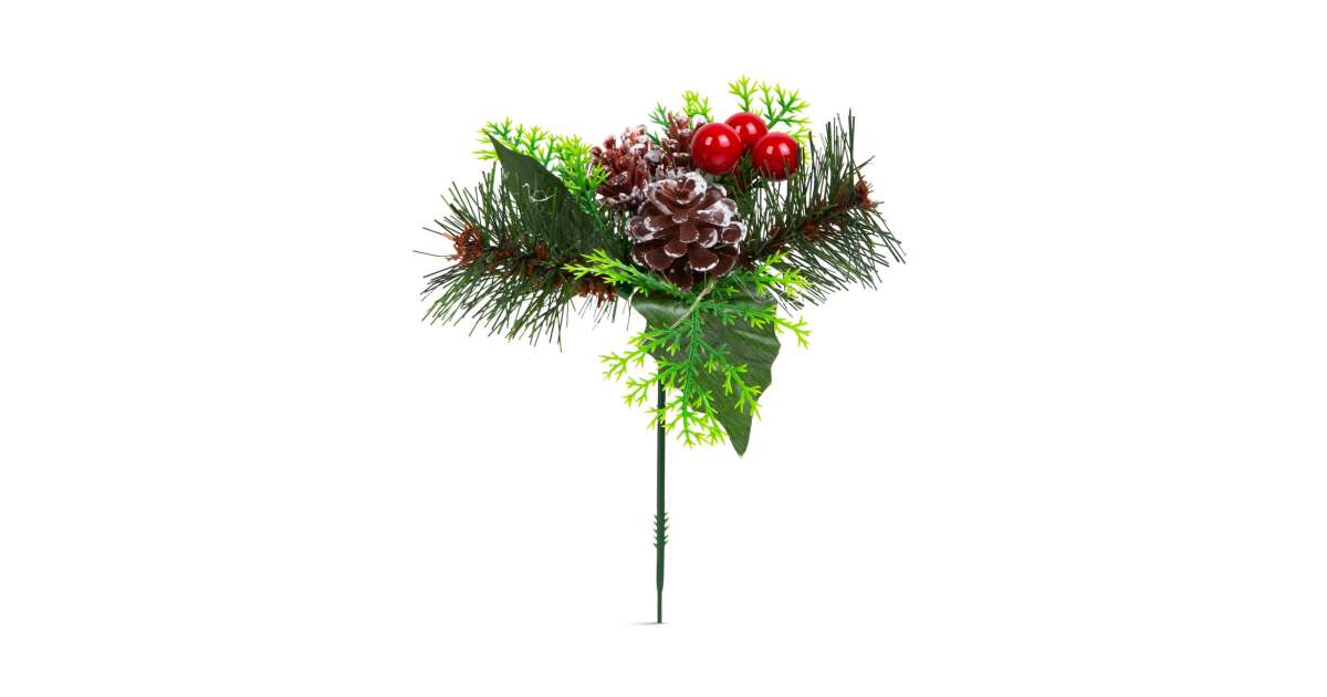 Karácsonyi Dísz - Toboz, Bogyó, Fenyő - 20 cm | Pepita.hu