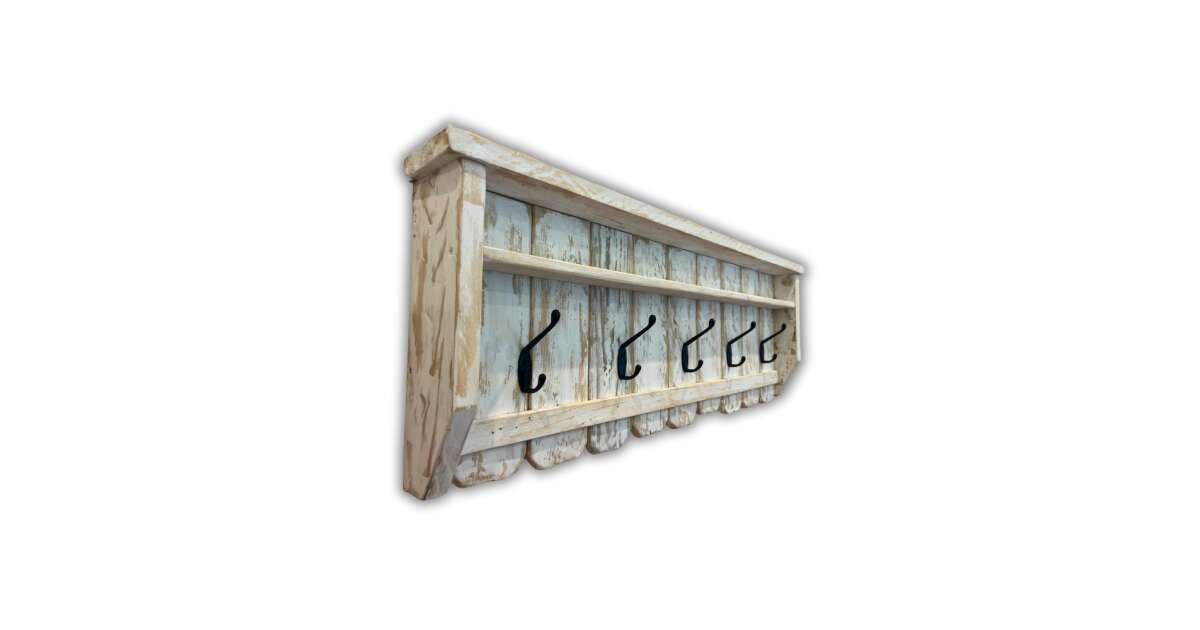 Fali fogas - Vintage - kézműves tömörfa bútor ( rusztikus fehér ...