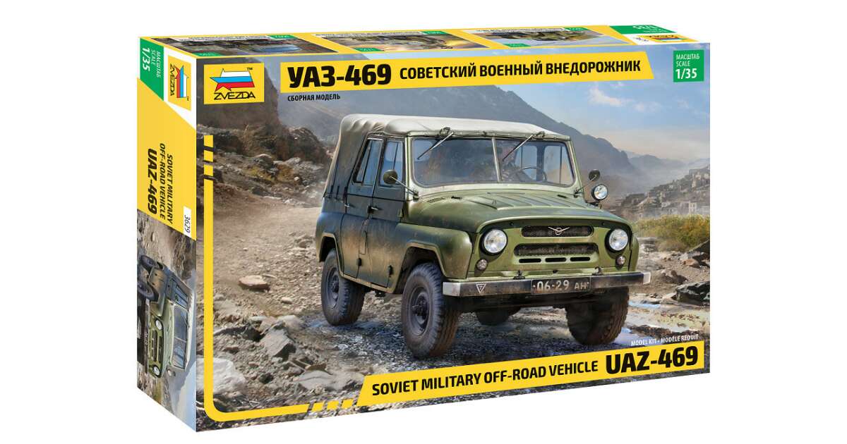 Zvezda UAZ-469 Soviet 4WD 1:35 (3629) makett autó | Pepita.hu