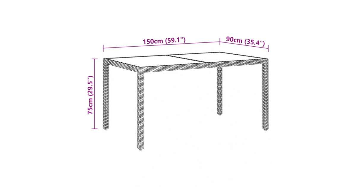 vidaXL 7 részes bézs polyrattan és edzett üveg kerti étkezőgarnitúra ...