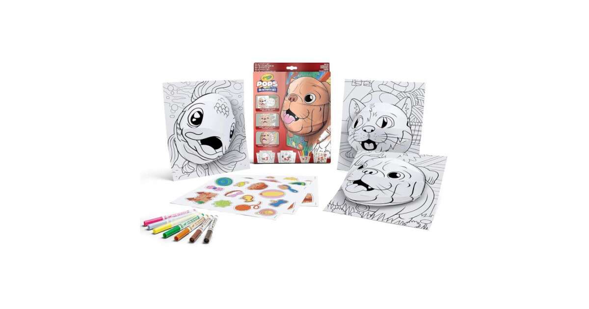 Crayola: Caiet de activită?i de colorat POP's 3D - Animale de companie ...