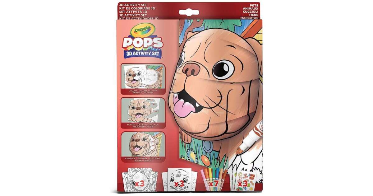 Crayola: Caiet de activită?i de colorat POP's 3D - Animale de companie ...