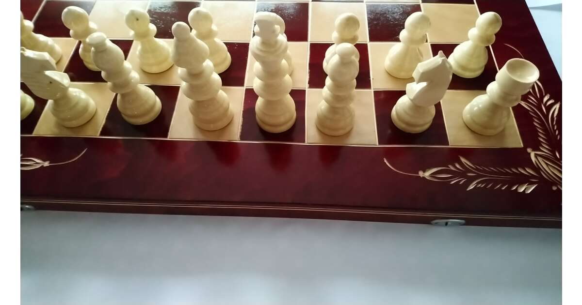 Gigantikus fa sakk készlet 65x65 cm bükkfa sakk tábla doboz sakkfigura ...