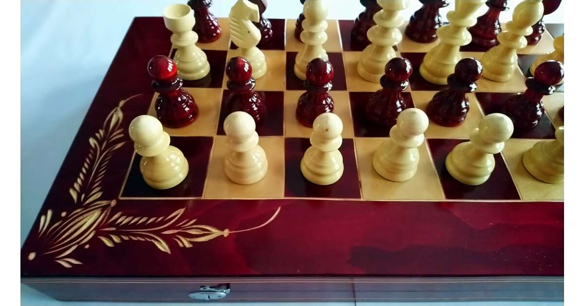 Gigantikus fa sakk készlet 65x65 cm bükkfa sakk tábla doboz sakkfigura ...